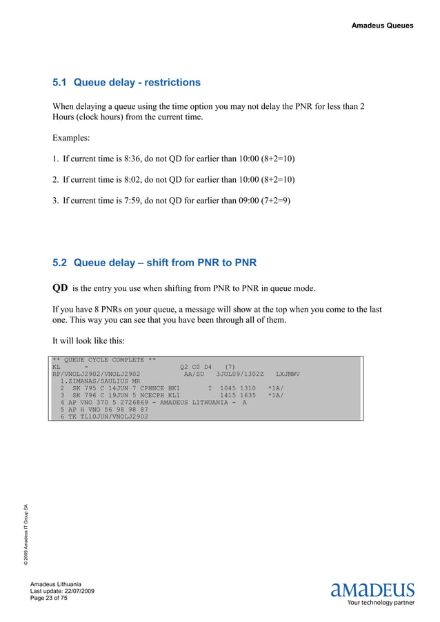 Amadeus queues | PDF