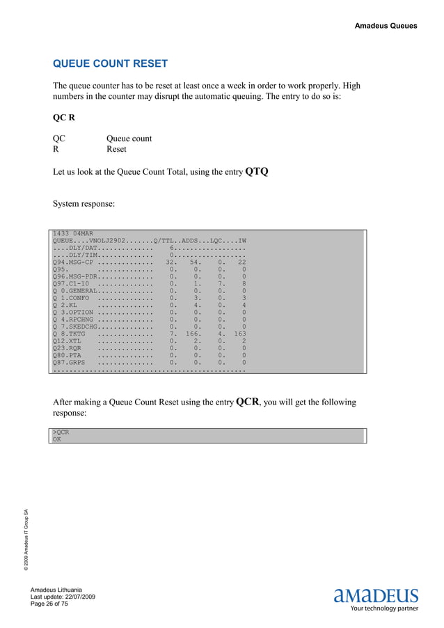 Amadeus queues | PDF