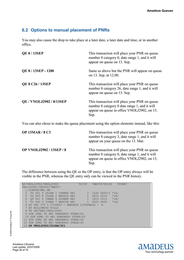 Amadeus queues | PDF