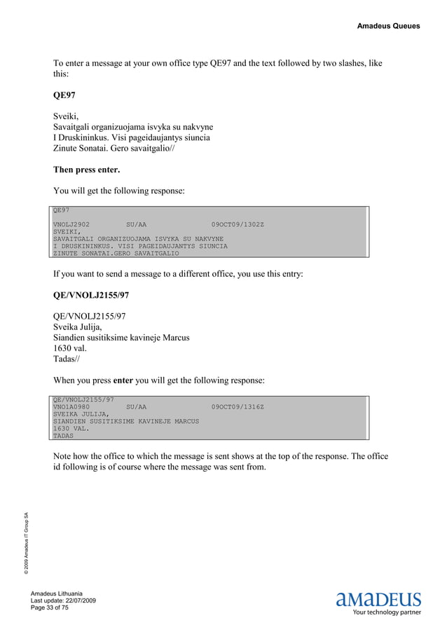 Amadeus queues | PDF