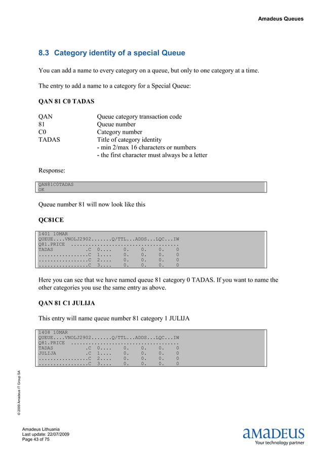 Amadeus queues | PDF