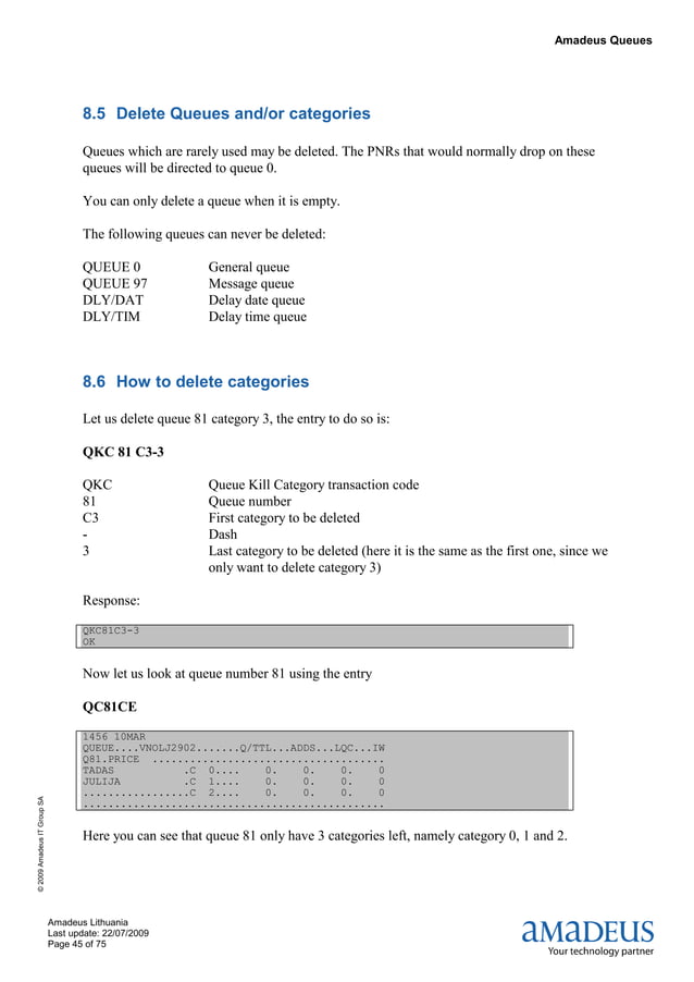 Amadeus queues | PDF