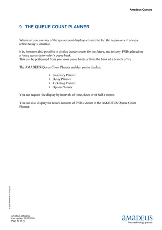 Amadeus queues | PDF
