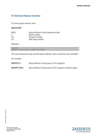 Amadeus queues | PDF