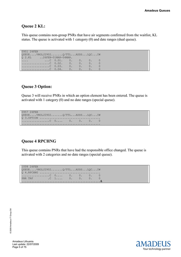 Amadeus queues | PDF