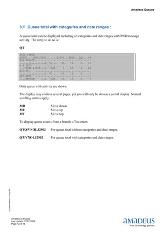Amadeus queues | PDF