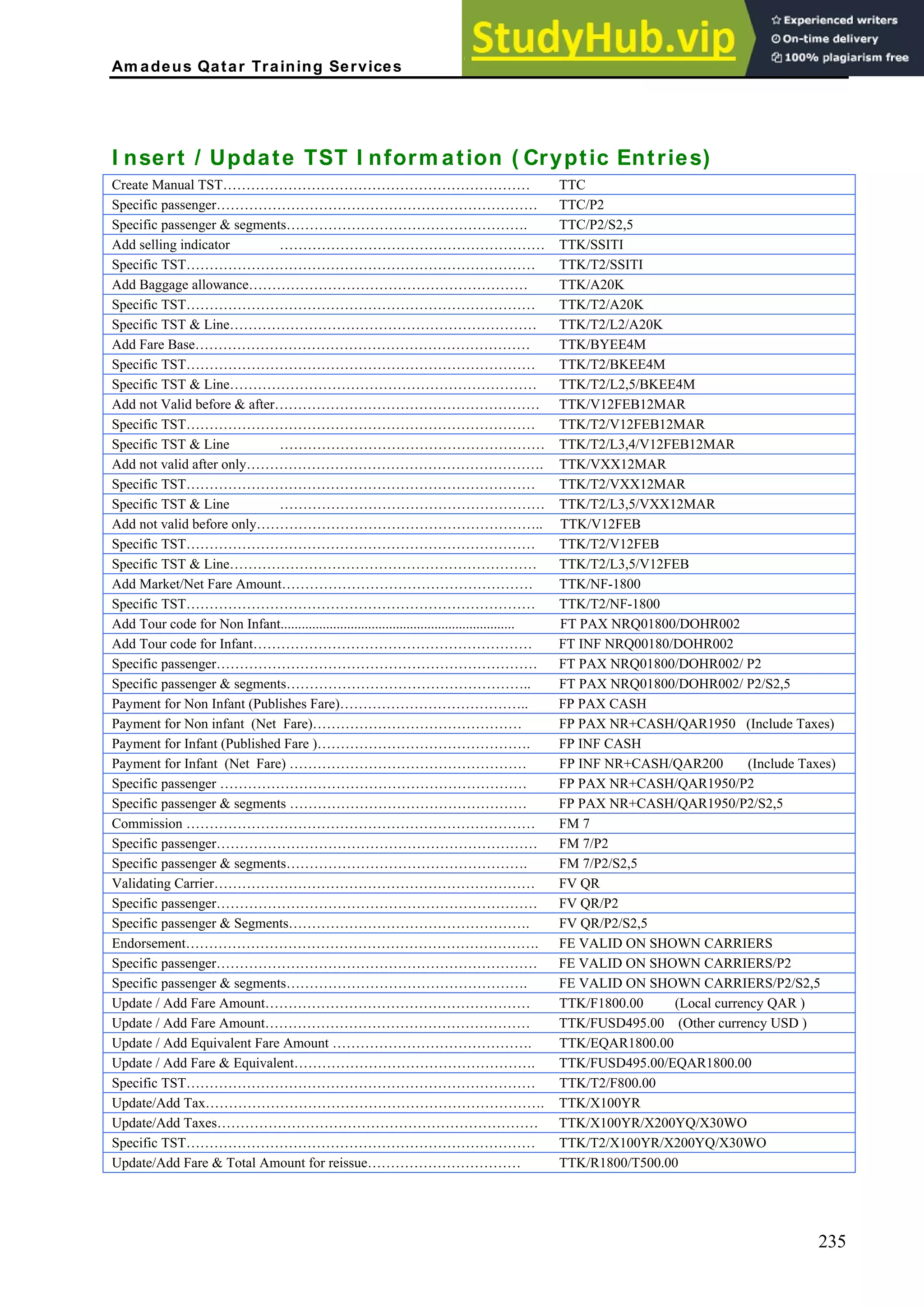 AMADEUS RESERVATION TICKETING | PDF
