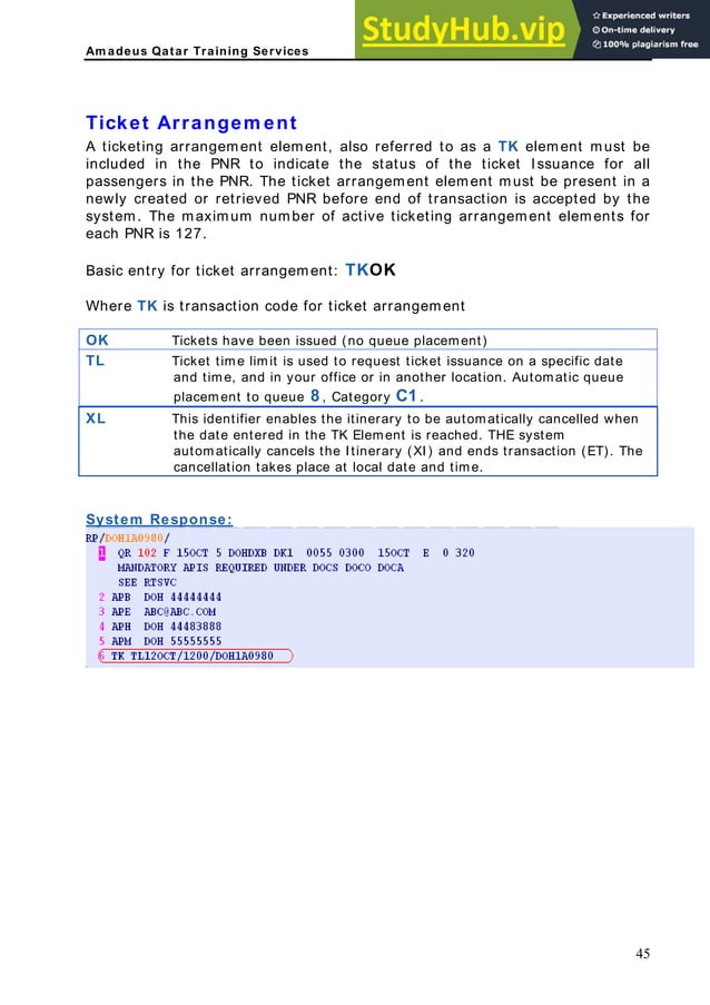 AMADEUS RESERVATION TICKETING | PDF