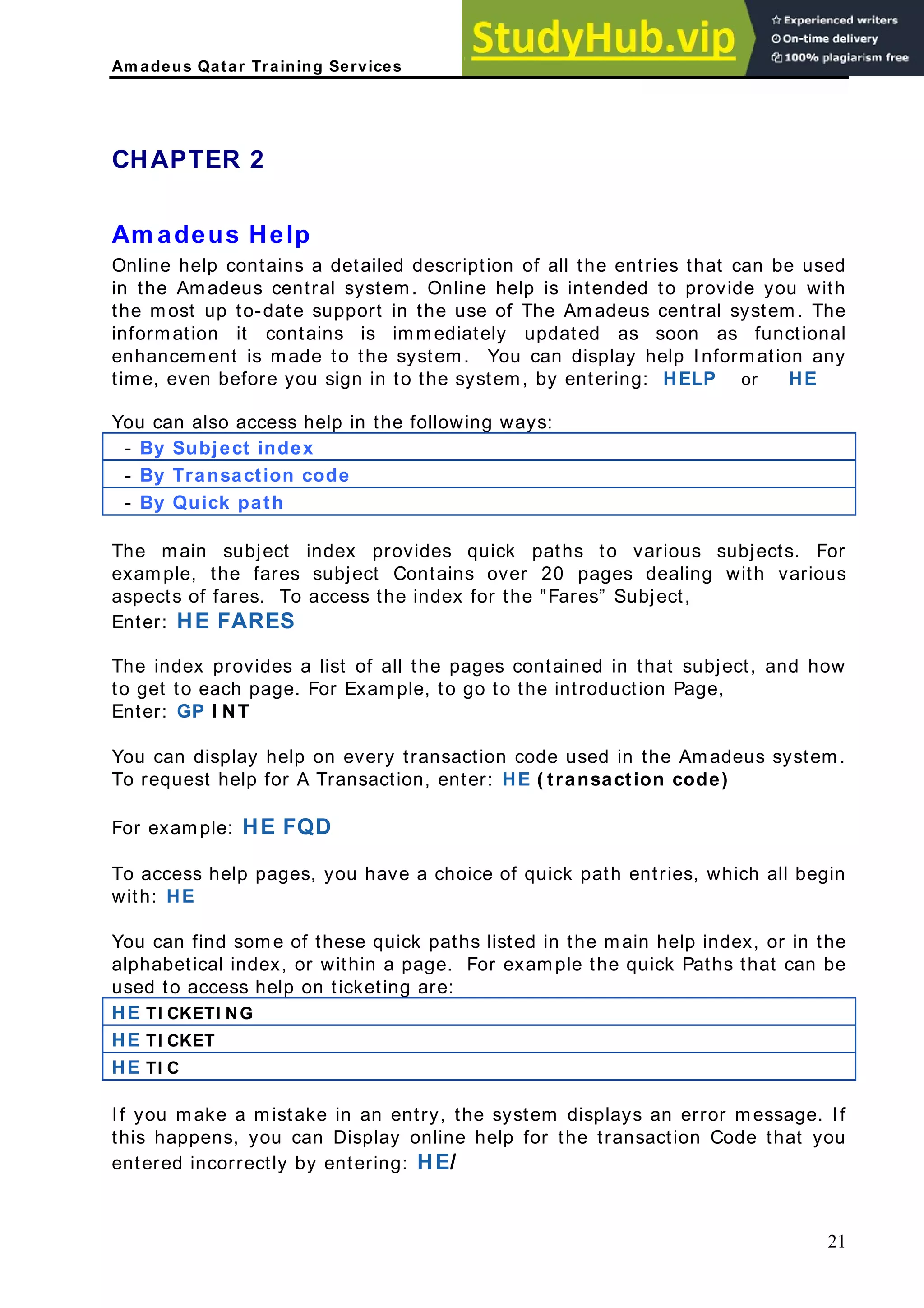 AMADEUS SYSTEM TICKETING MANUAL | PDF