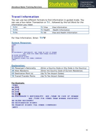 AMADEUS SYSTEM TICKETING MANUAL | PDF