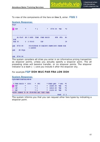 AMADEUS SYSTEM TICKETING MANUAL | PDF