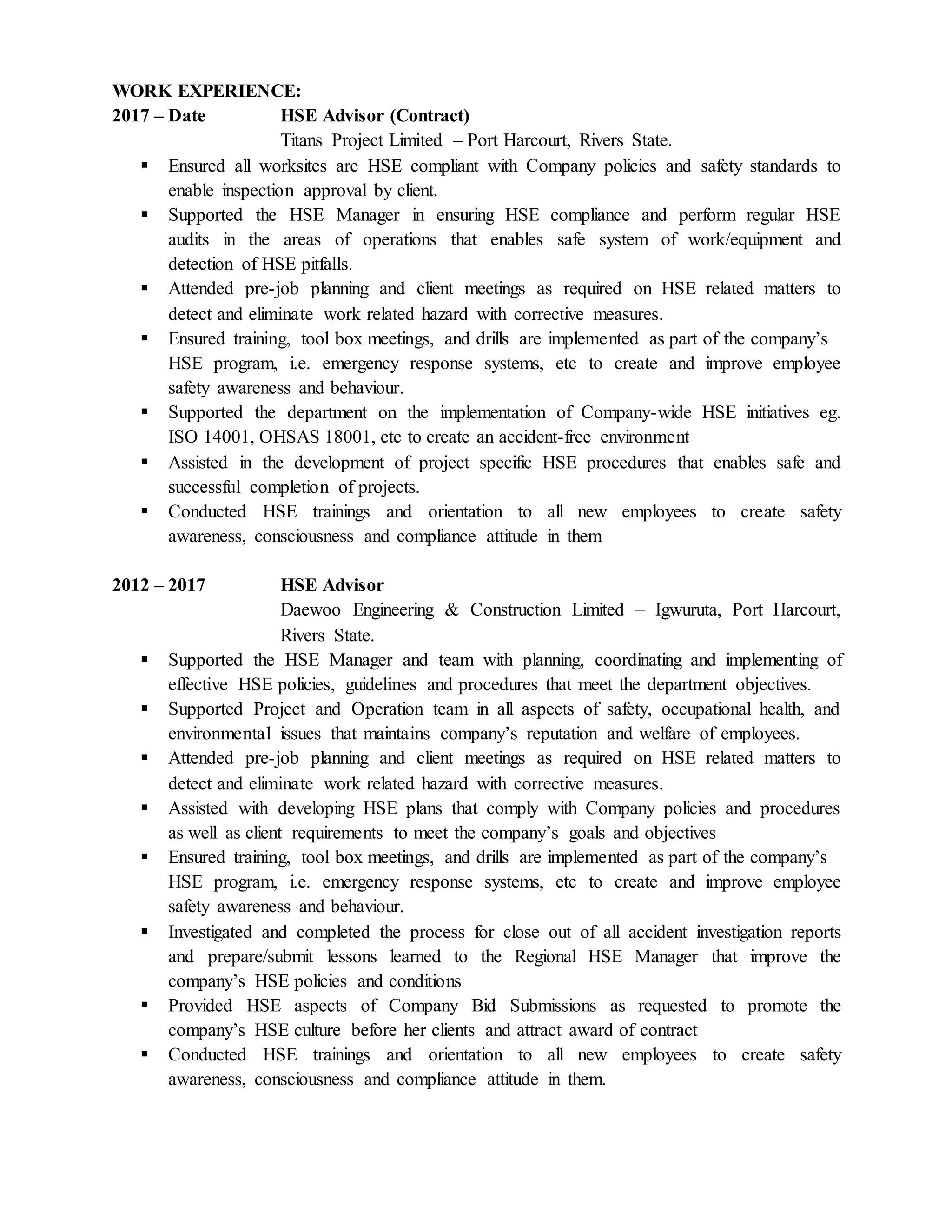 Amaechi cajetan ikechukwu hse | DOCX