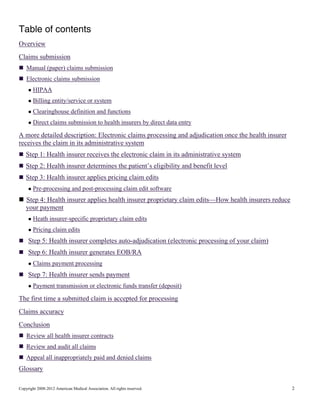 Ama flow that claim submission processing adjudication and payment | PDF
