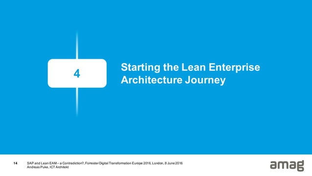 AMAG Forrester about SAP & Lean Enterprise Architecture Management using LeanIX | PPT