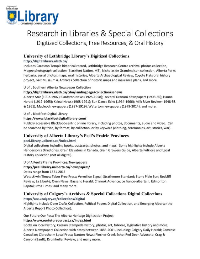 Handout - Online Research in Libraries & Special Collections ...