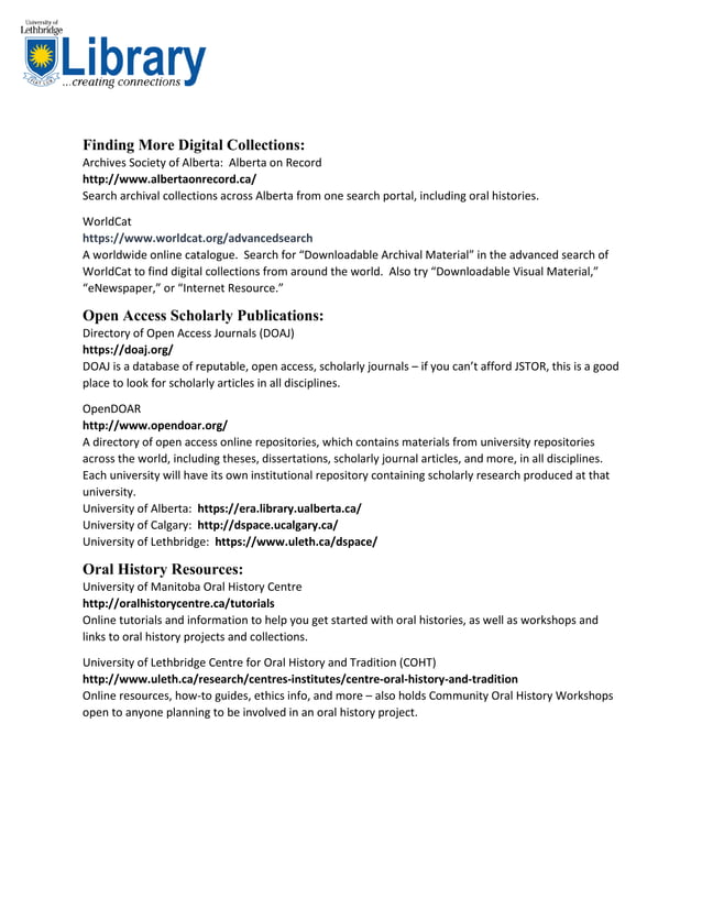 Handout - Online Research in Libraries & Special Collections ...
