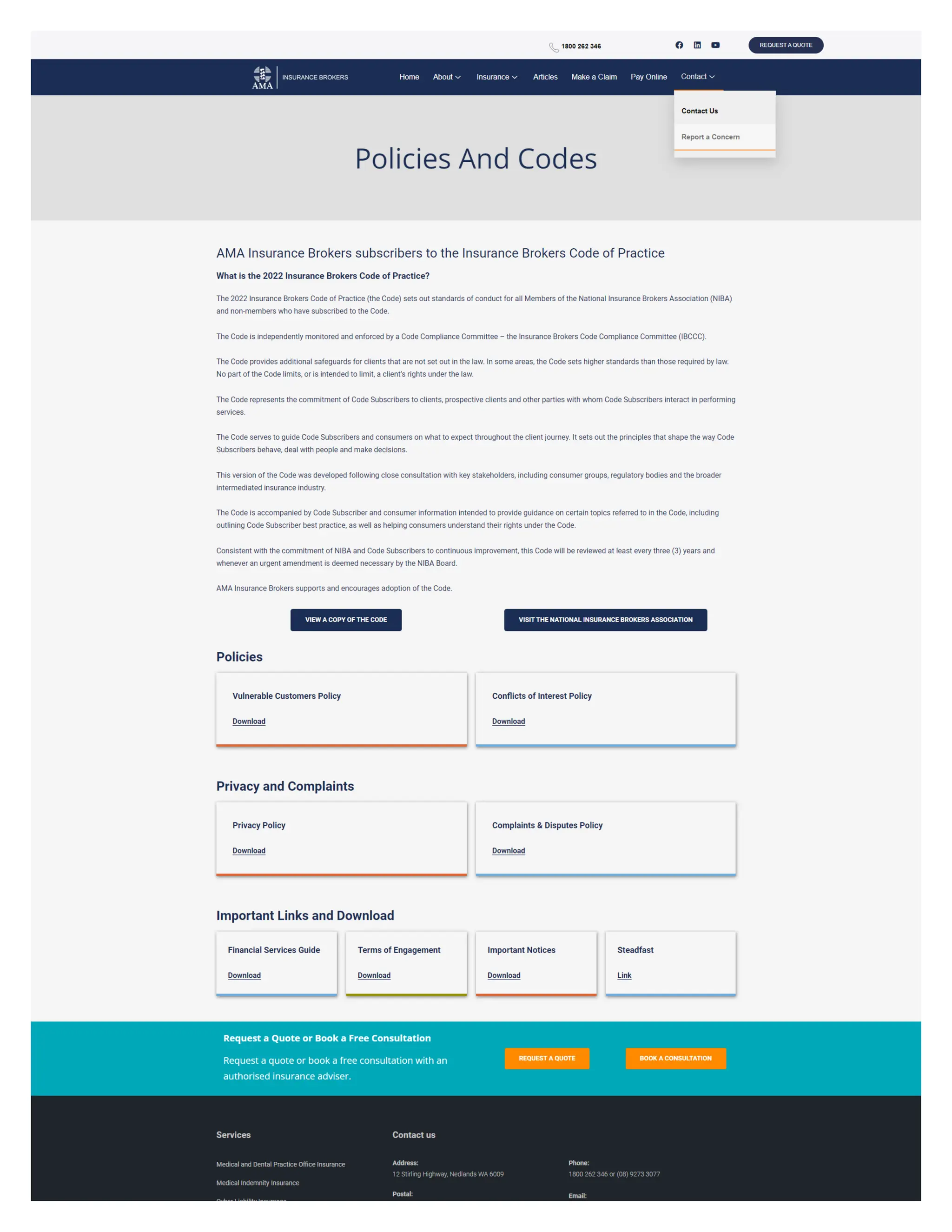 insurance policies and codes - ama insurance | PDF