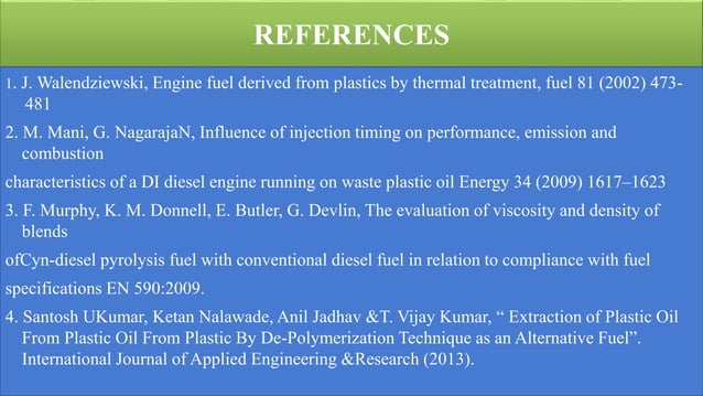 A major project on synthesis of fuel from waste plastic | PPT