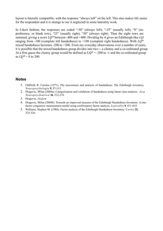 A major revision of the edinburgh handedness inventory | PDF