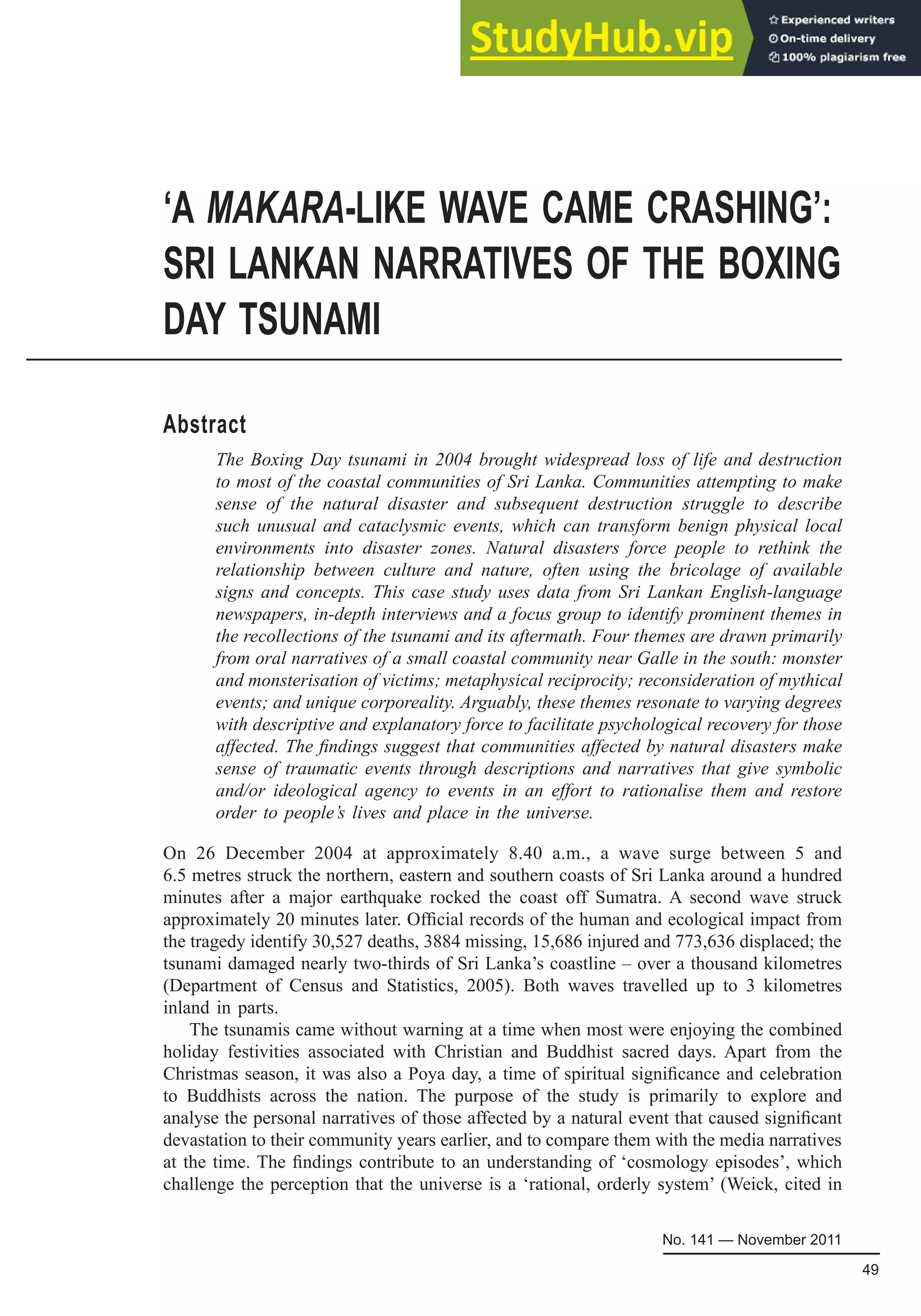 A Makara-Like Wave Came Crashing Sri Lankan Narratives Of The Boxing ...