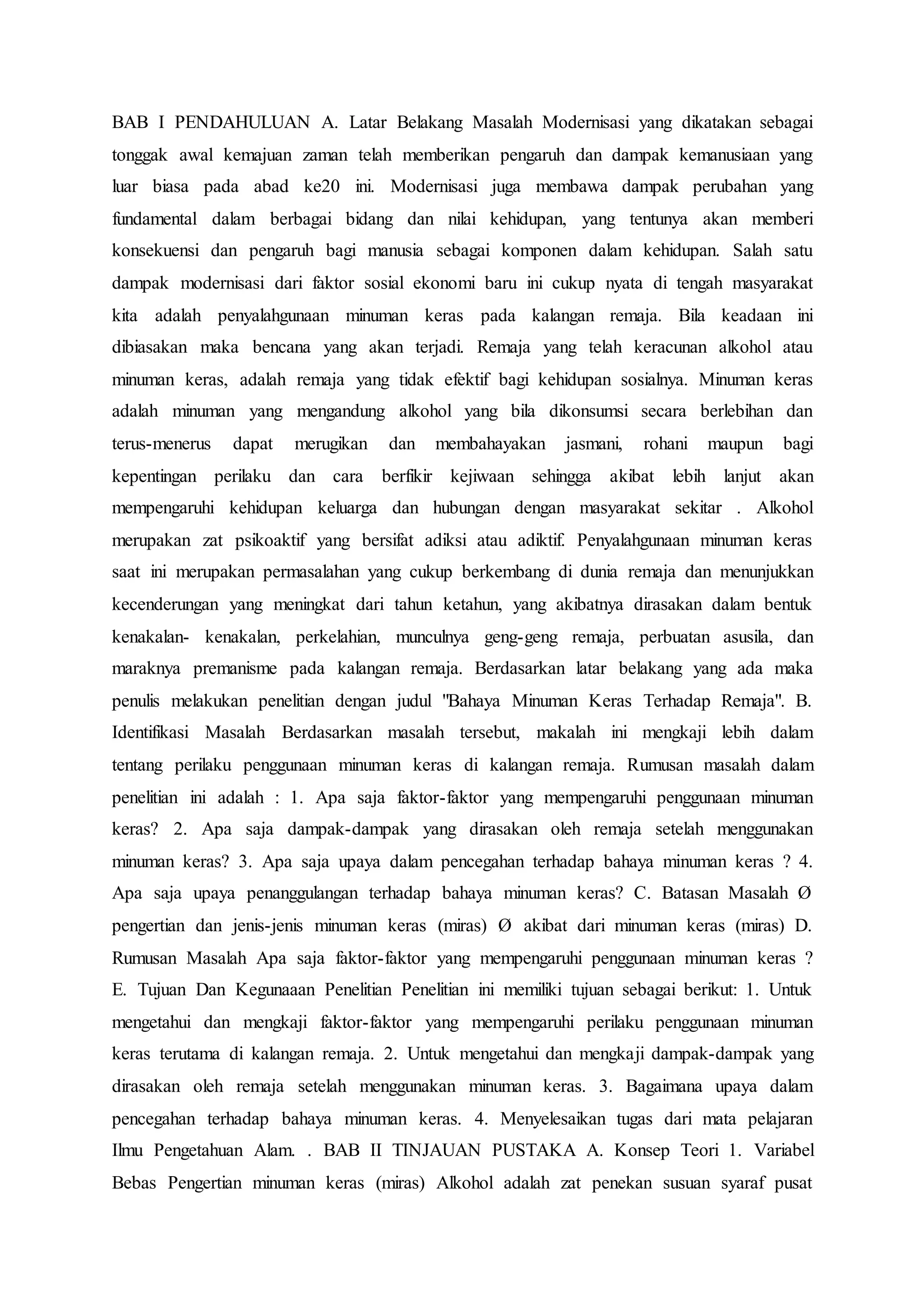 Amaklah bahaya miras bagi remaja | DOCX