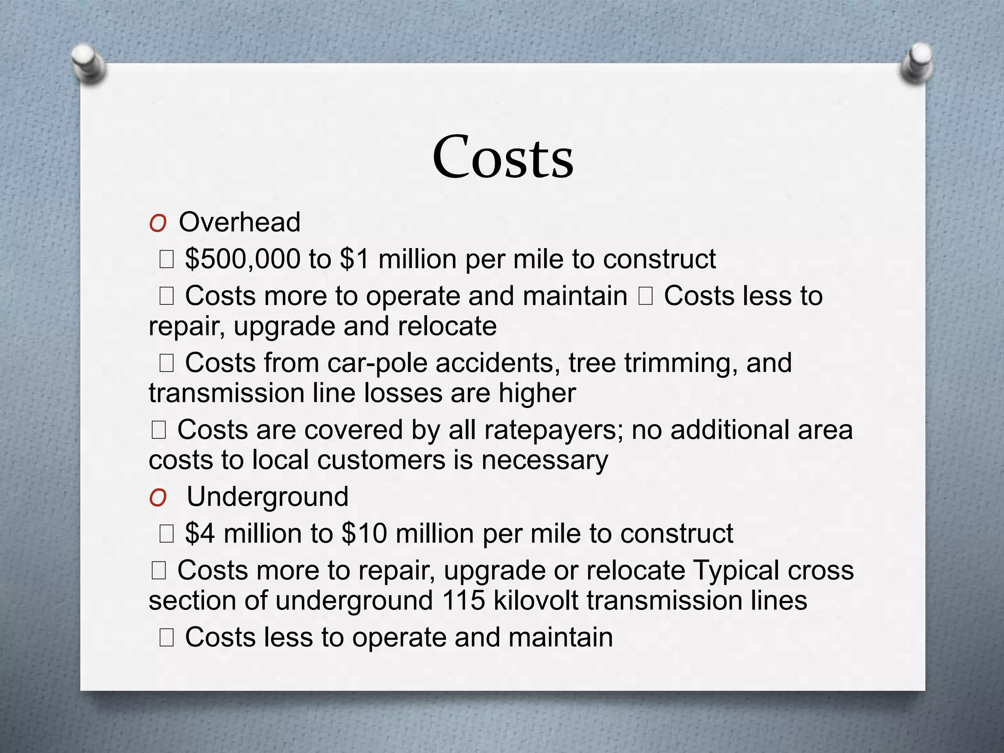 Comparison of overhead and underground transmission lines | PPTX