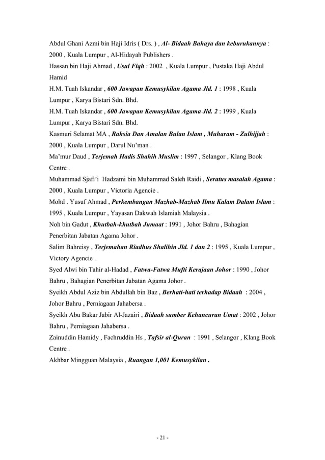 Amalan bidaah dalam masyarakat melayu | DOC