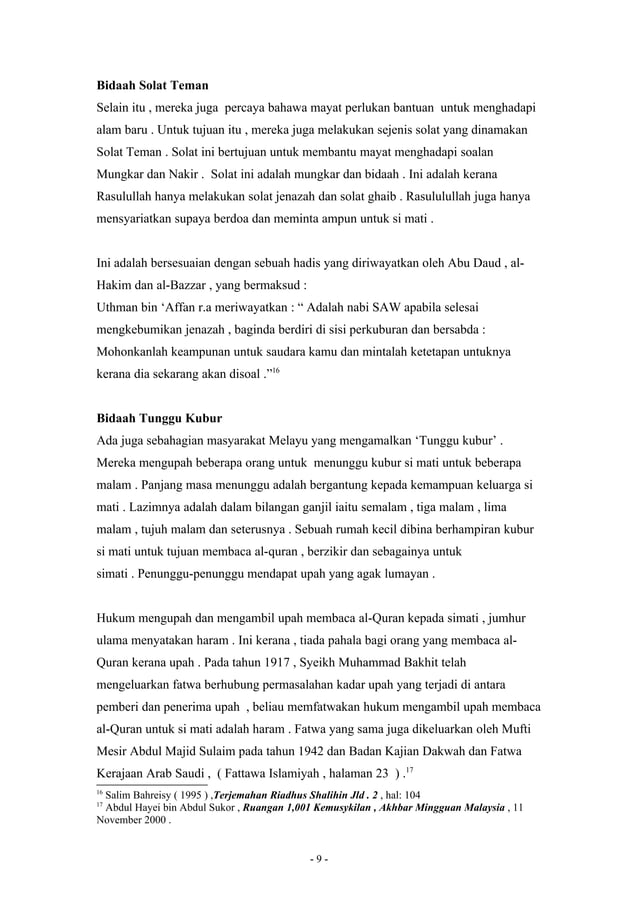 Amalan bidaah dalam masyarakat melayu | DOC