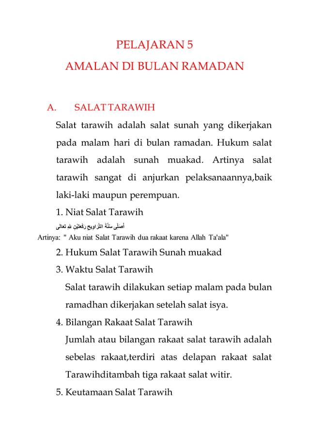Amalan di bulan ramadhan | PDF