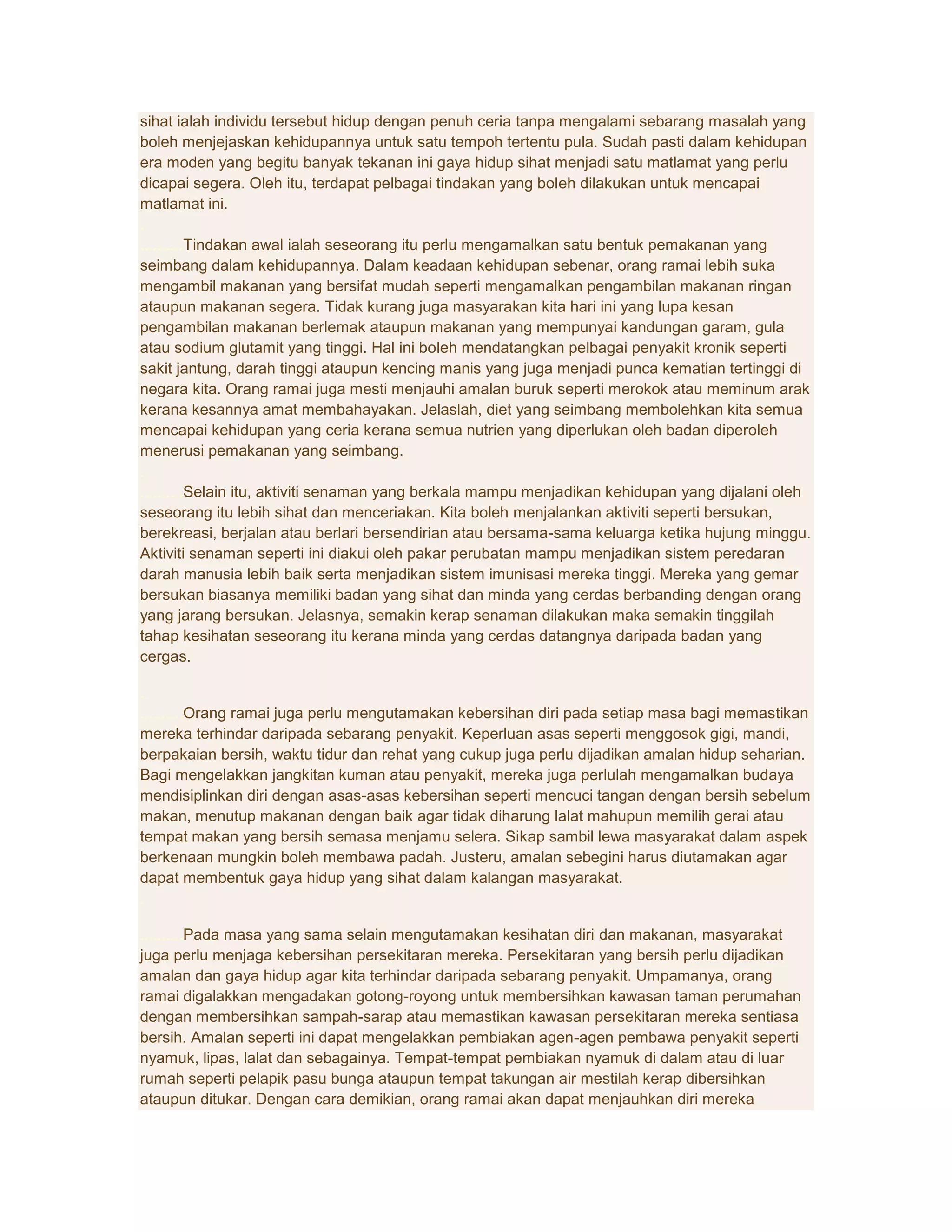 Amalan gaya hidup sihat | PDF