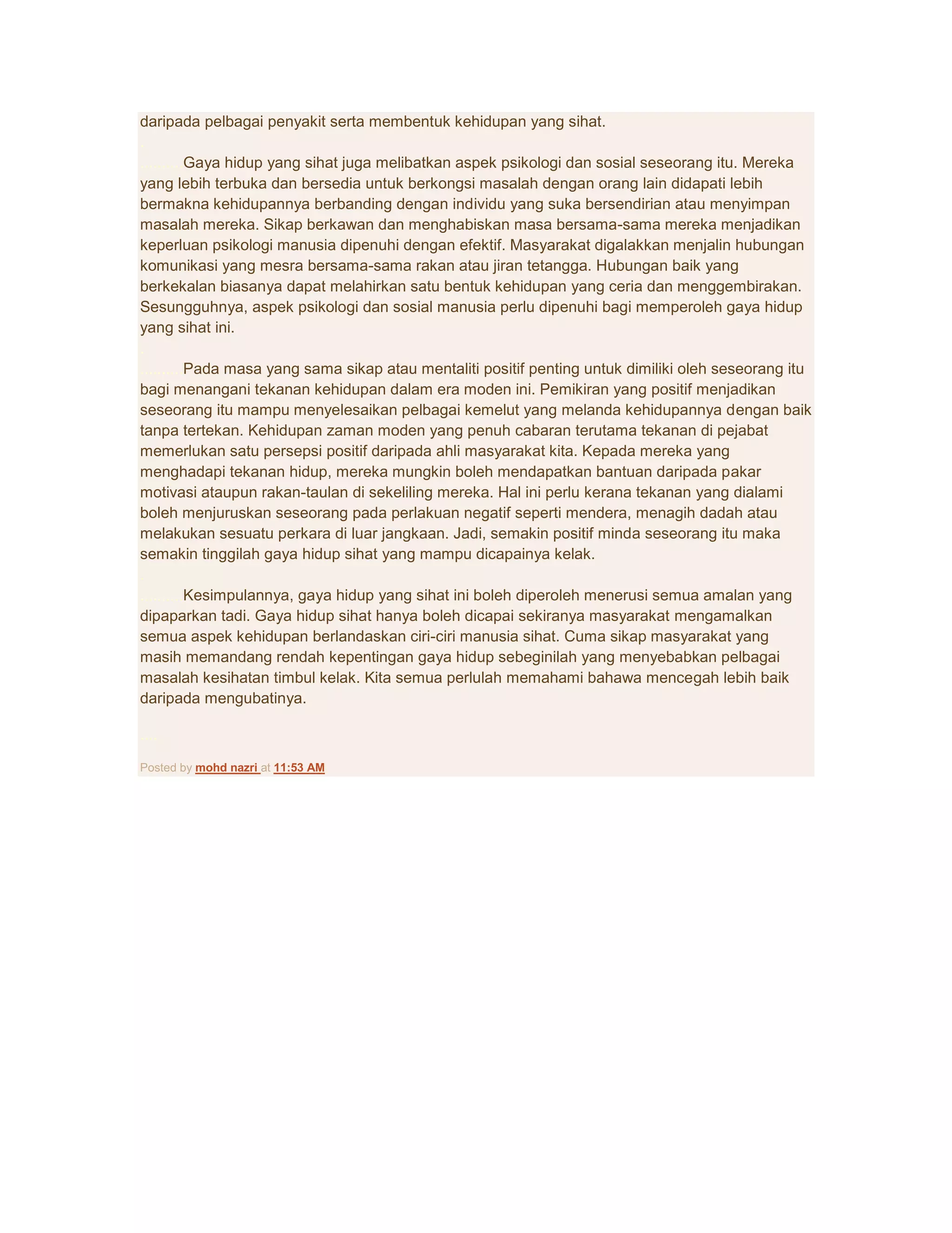 Amalan gaya hidup sihat | PDF