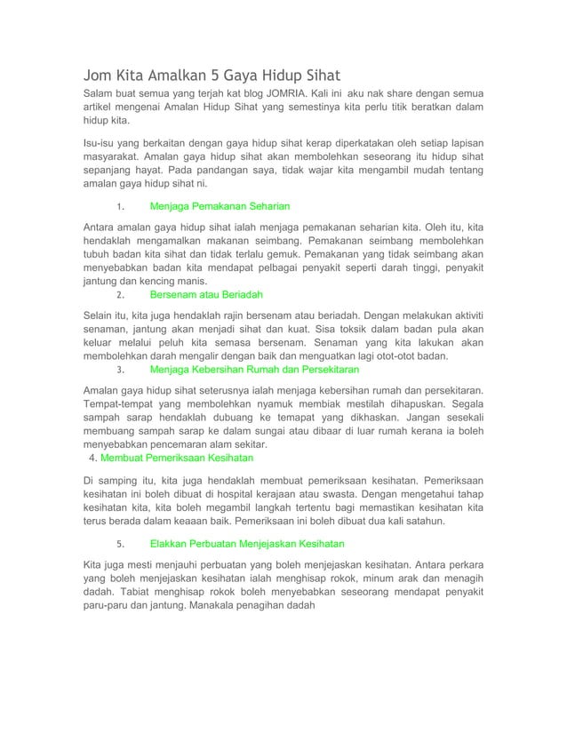 Amalan gaya hidup sihat | PDF