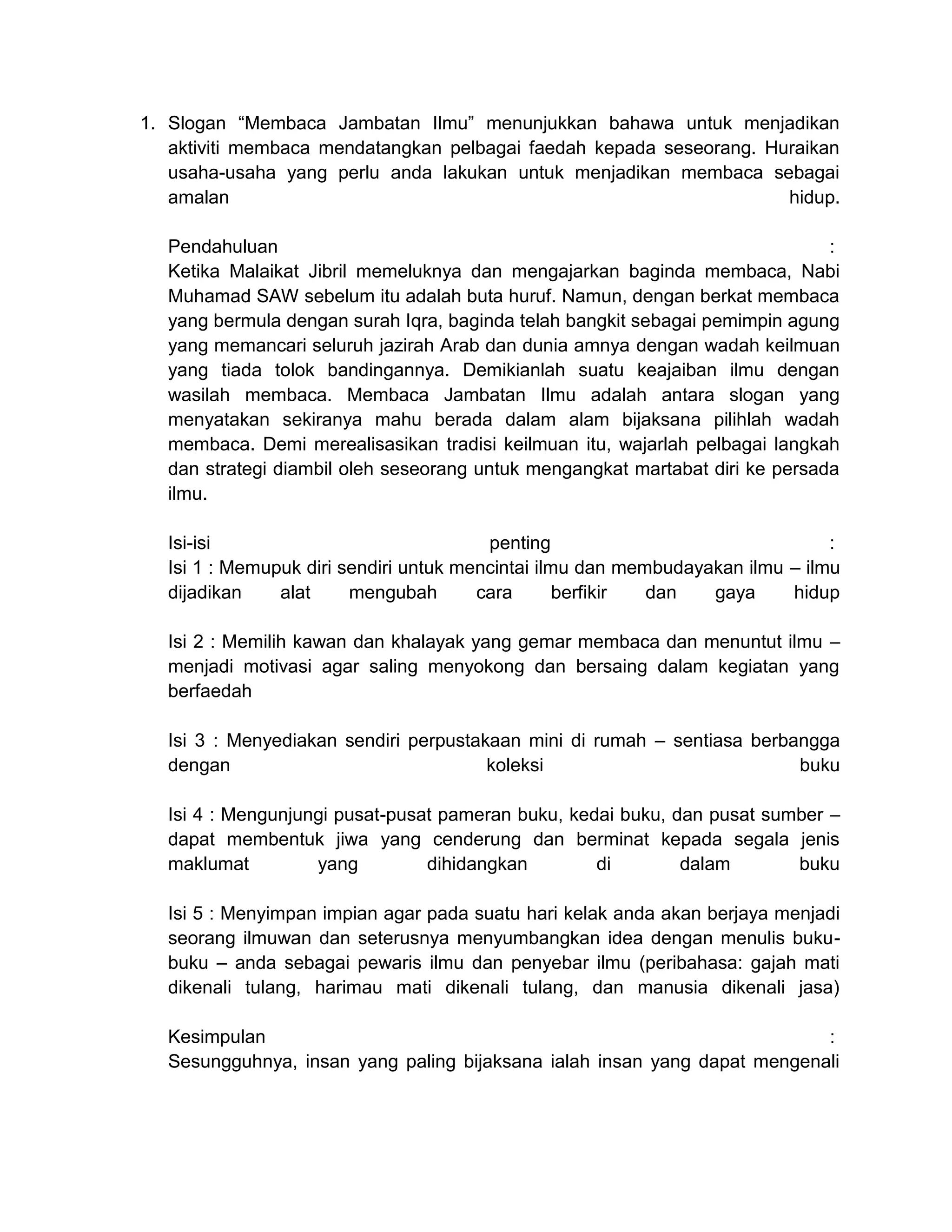 Amalan membaca | DOCX