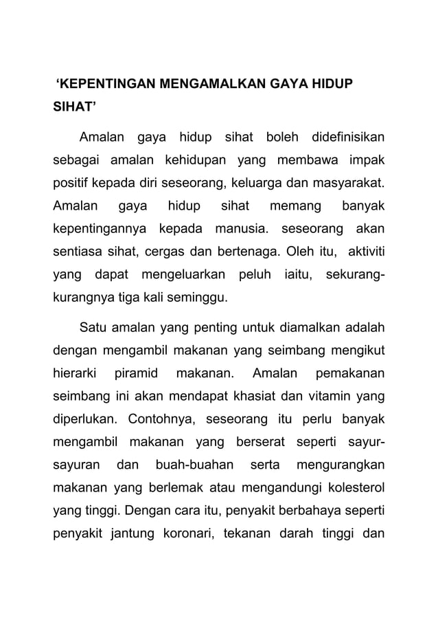 Amalan membentuk gaya hidup sihat | PDF