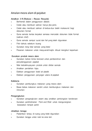 Amalan mesra alam di rumah | DOCX