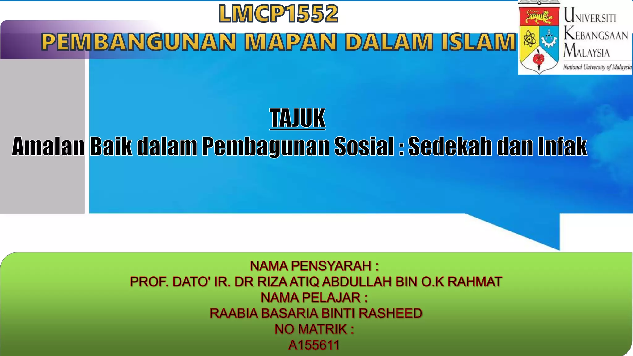 Amalan Terbaik Dalam Pembangunan Sosial - Sedekah dan Infak | PPT