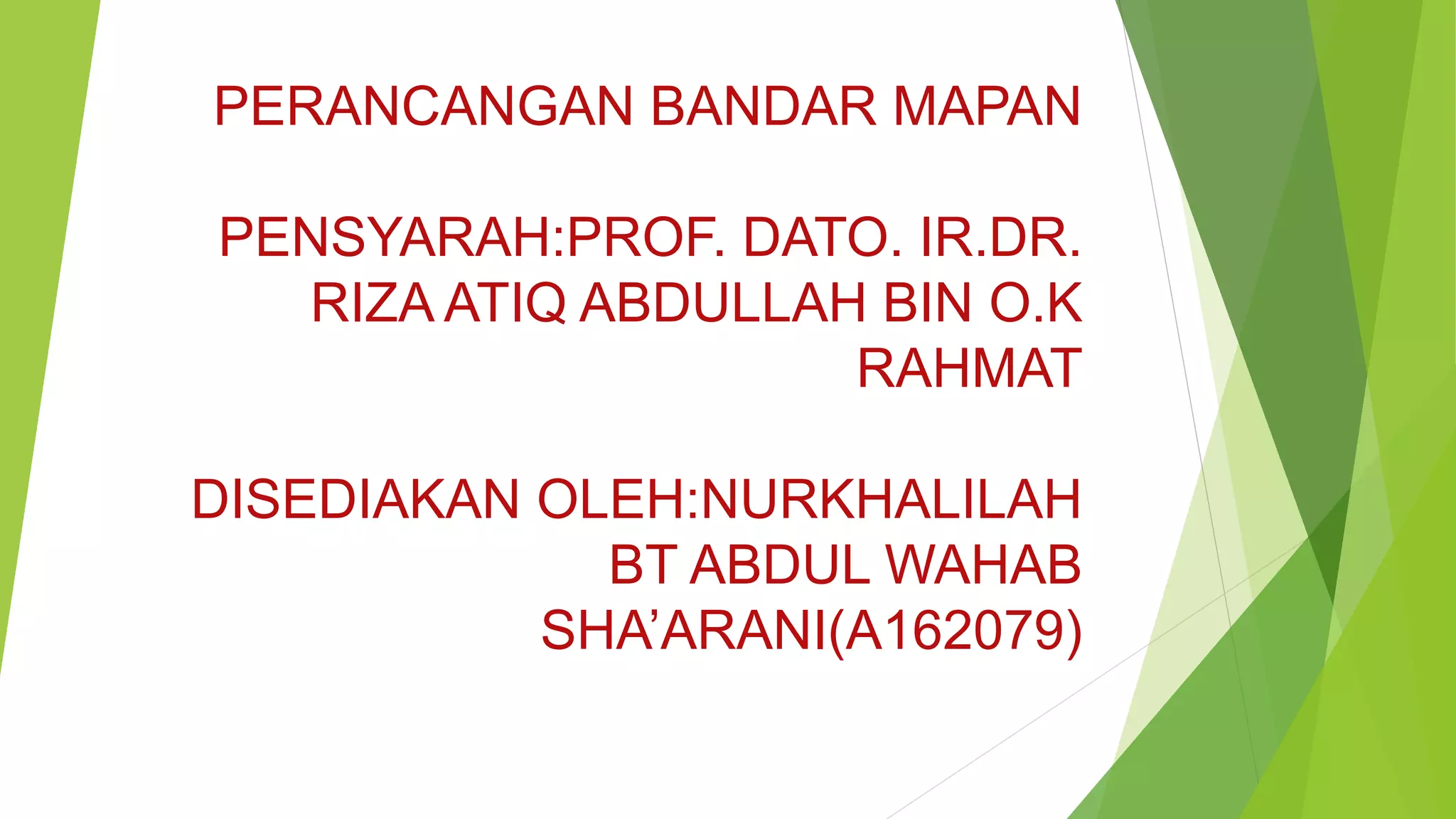 Amalan terbaik perancangan bandar mapan | PPT | Free Download