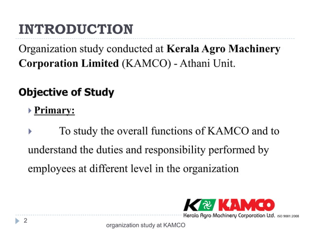 Amala organiations study at kamco | PPTX | Agriculture | Industries