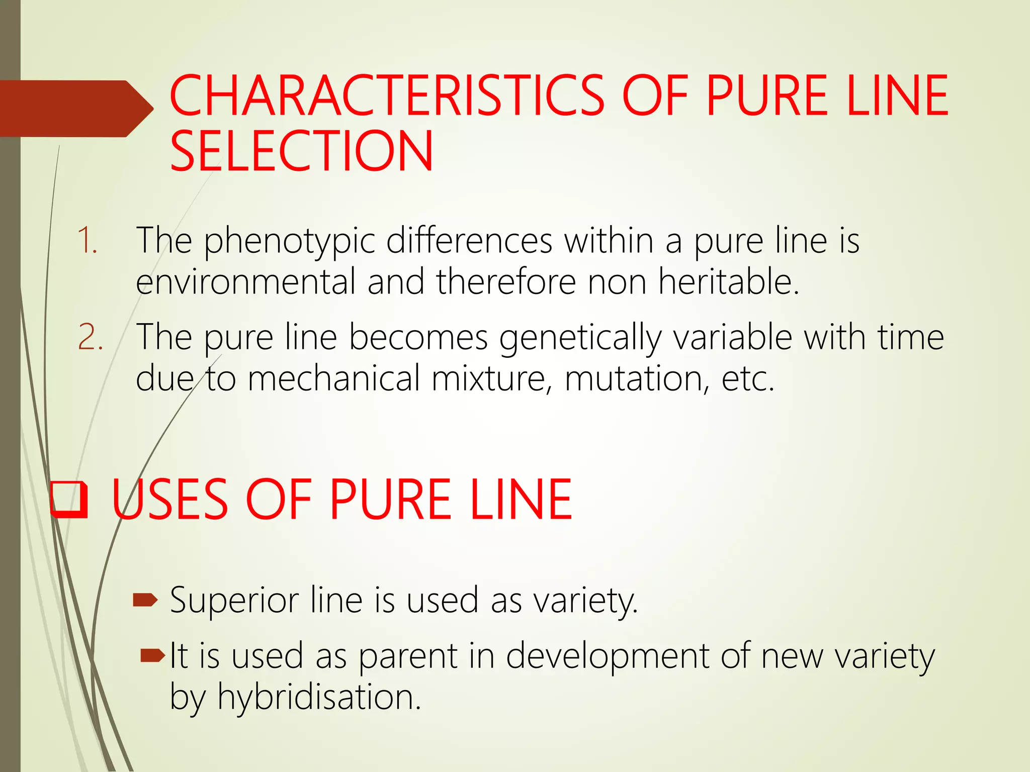 SELECTION- PURELINE & MASS METHODS | PPTX