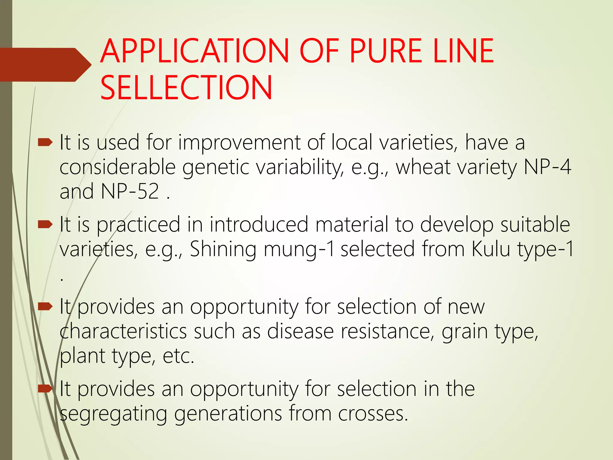 SELECTION- PURELINE & MASS METHODS | PPTX