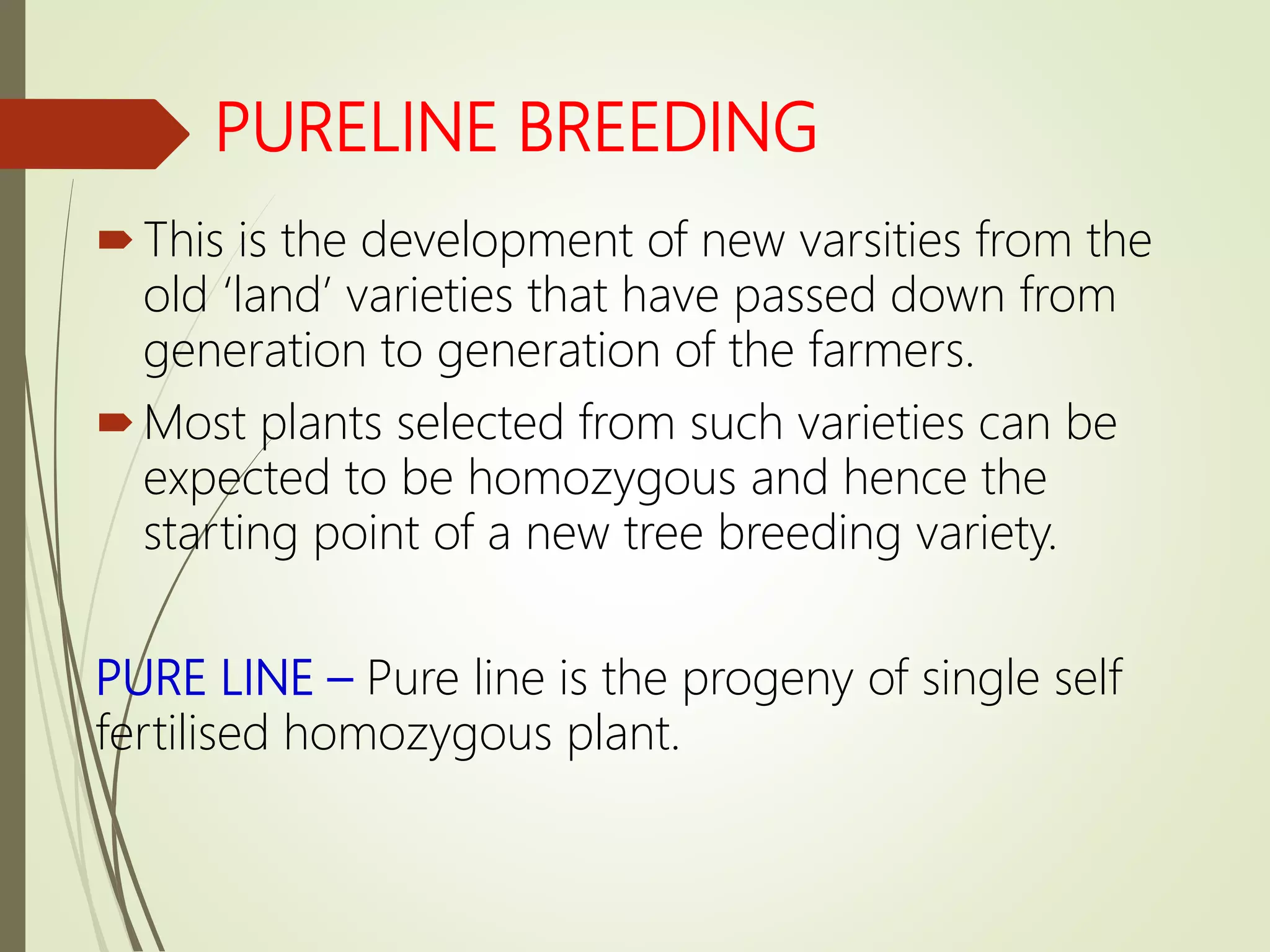 SELECTION- PURELINE & MASS METHODS | PPTX