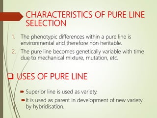 SELECTION- PURELINE & MASS METHODS | PPTX