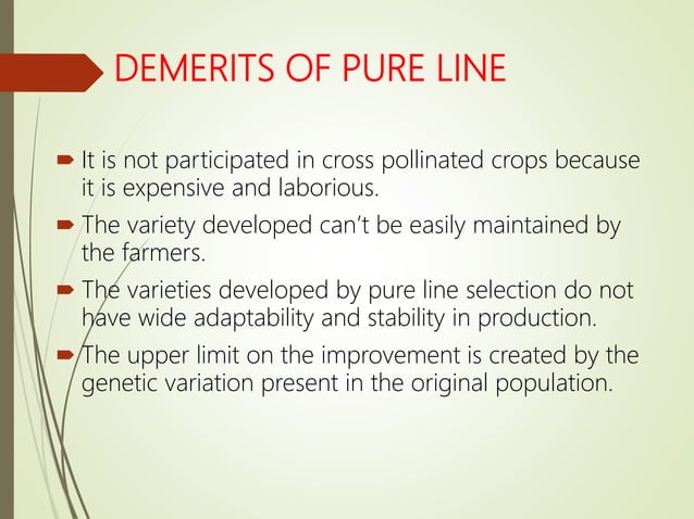 SELECTION- PURELINE & MASS METHODS | PPTX
