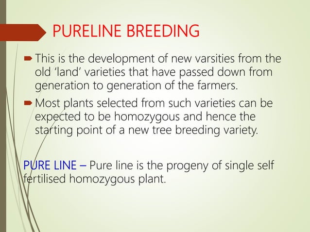 SELECTION- PURELINE & MASS METHODS | PPTX
