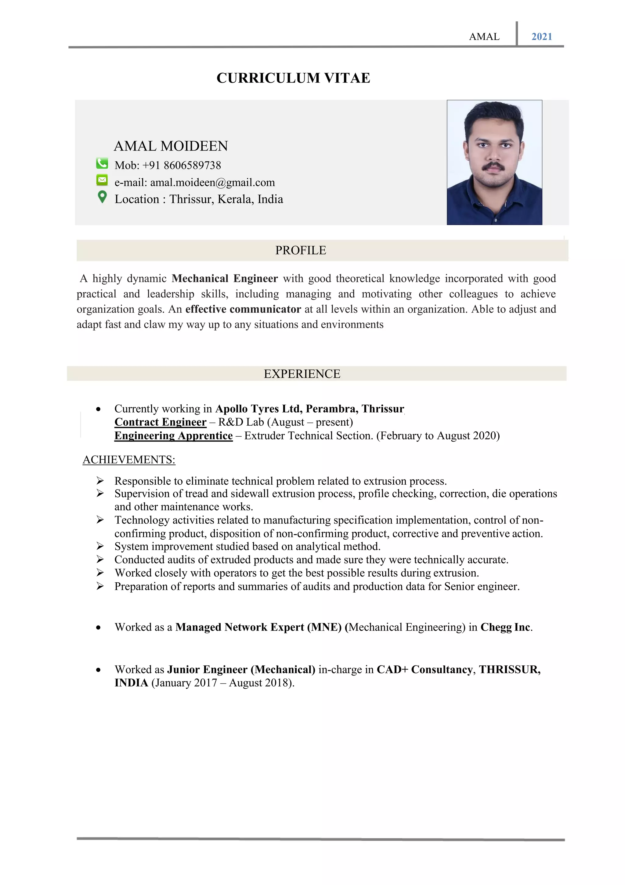 Amal cv 2021 | PDF