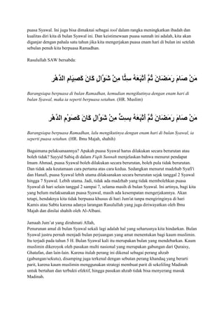 Amal di bulan syawal | DOCX