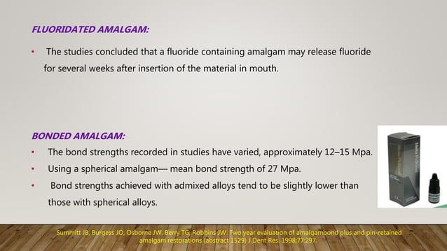Amalgam | PPTX | Dental Health | Diseases and Conditions