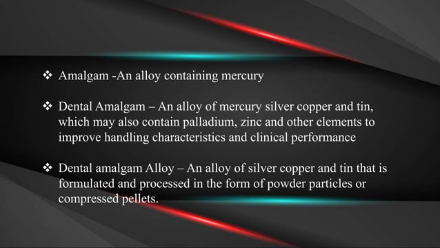 Amalgam dental ppt for dental material study | PPT