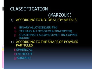 dental amalgam restorative materials of silver alloys | PPT