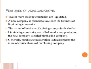 Amalgamation, Absorption and External reconstruction | PPTX